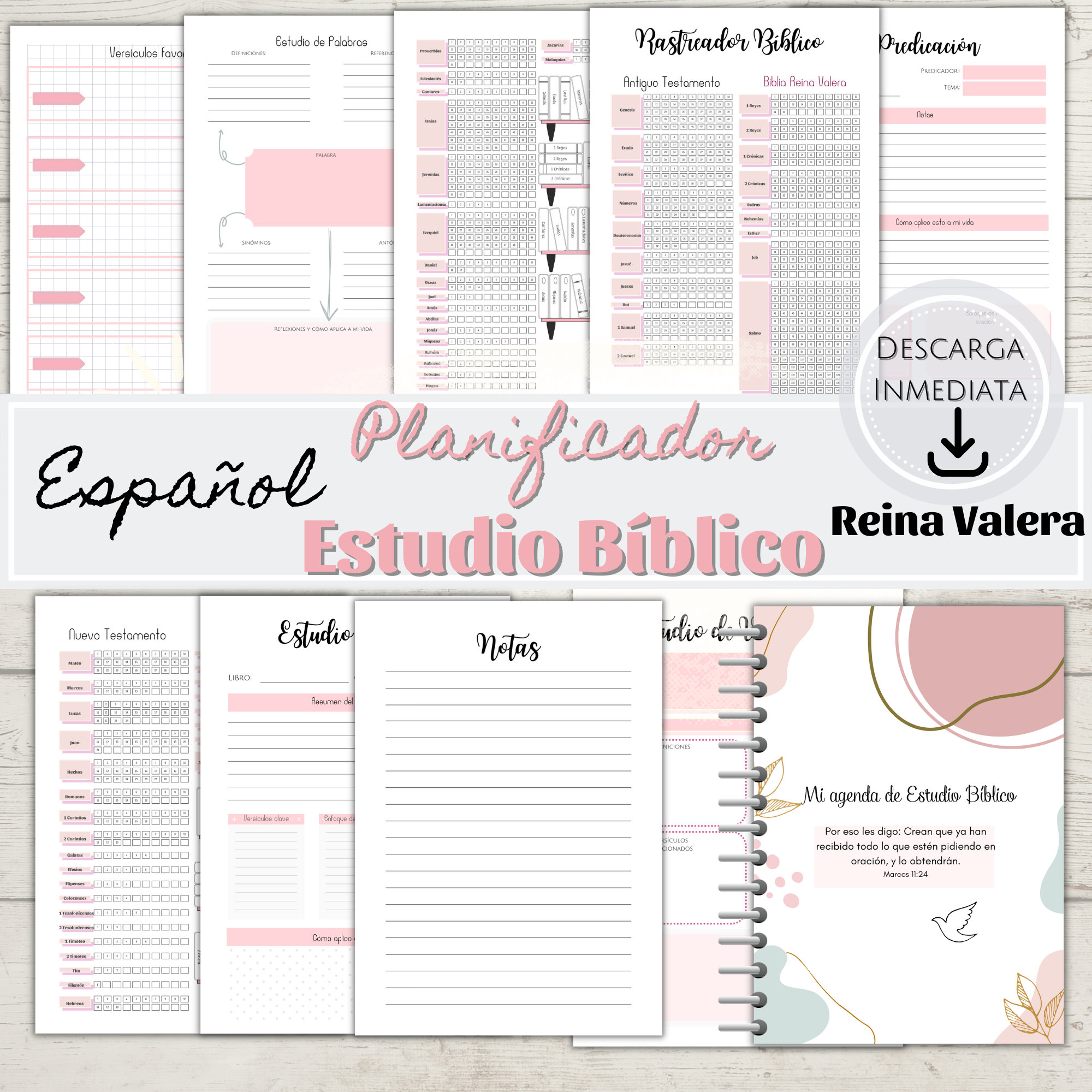 Planificador Cristiano Estudio de la Biblia y Predicaciones - Etsy España