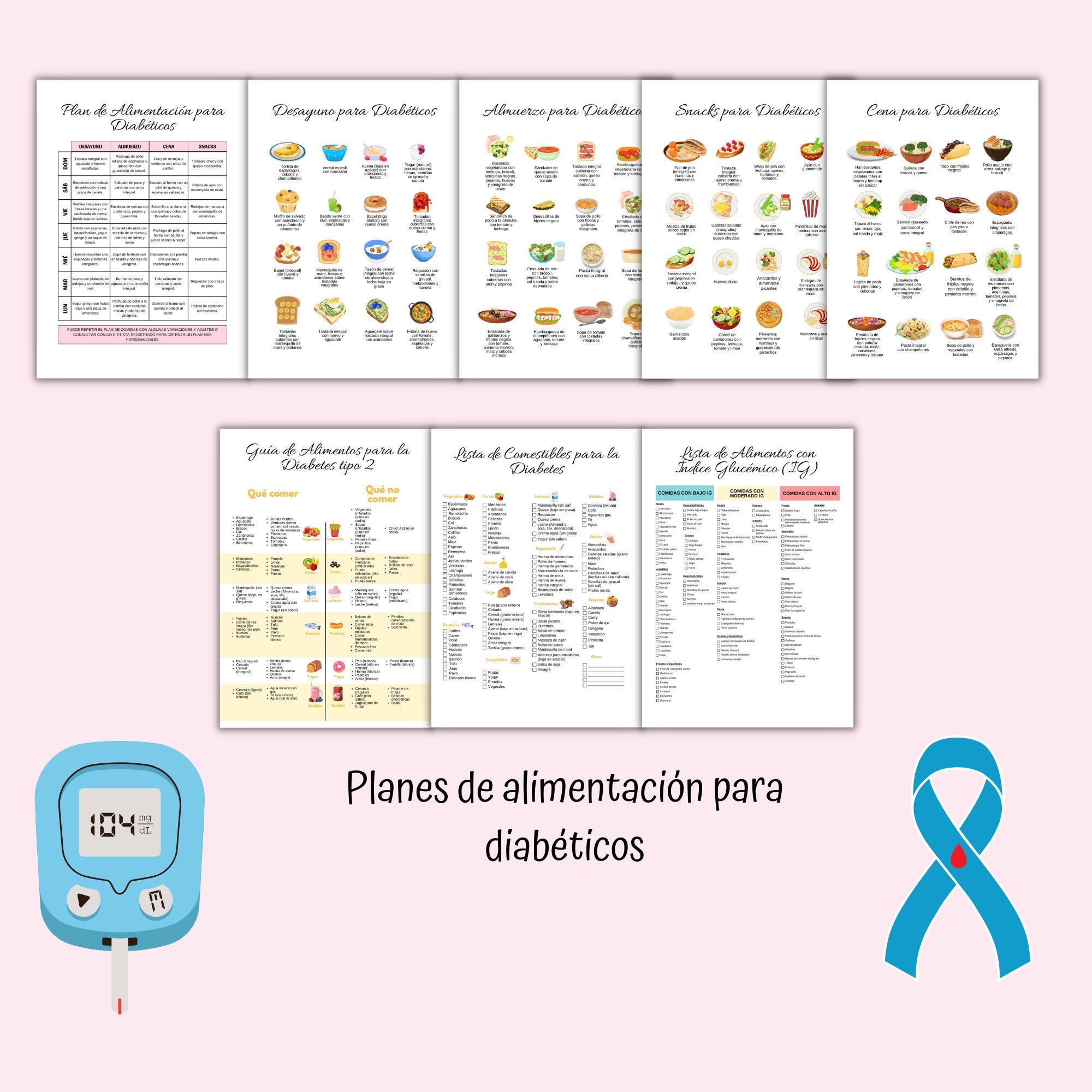 Printable Diabetic Planner, Diabetes Control Agenda, Blood Sugar Record ...