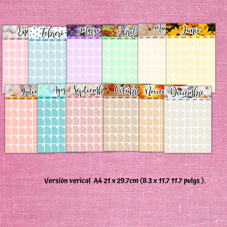 Spanish Printable Undated Calendar, Monthly Printable Calendar in ...