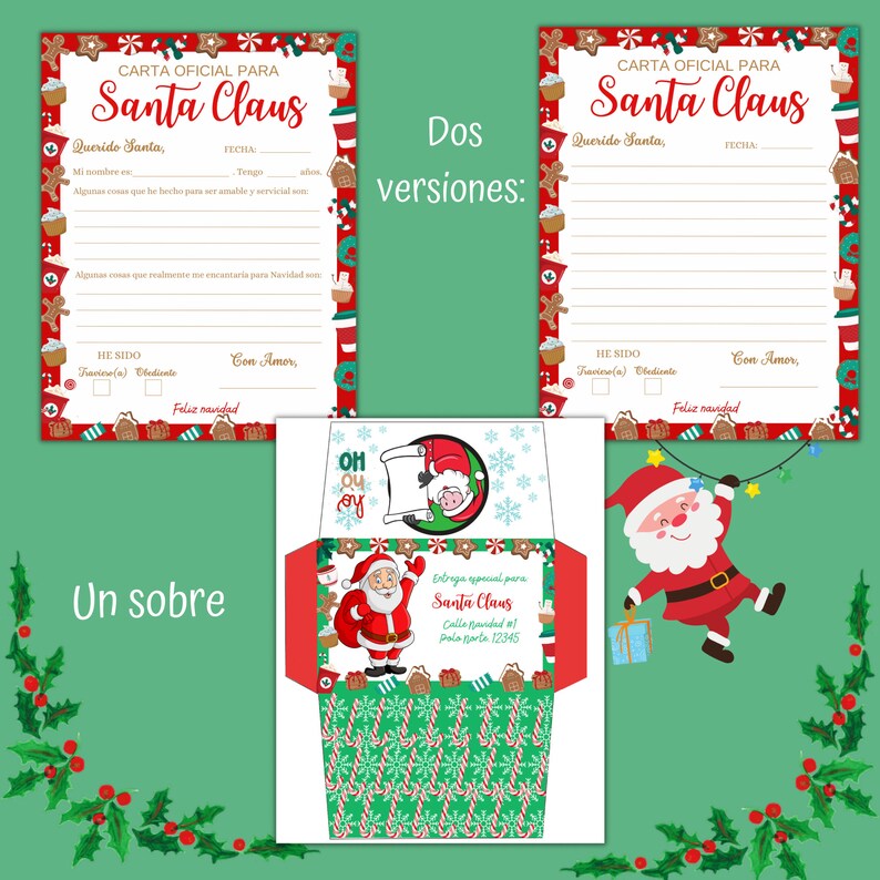 Dear Santa Letter, Letter for Santa Claus, Instant Download and ...