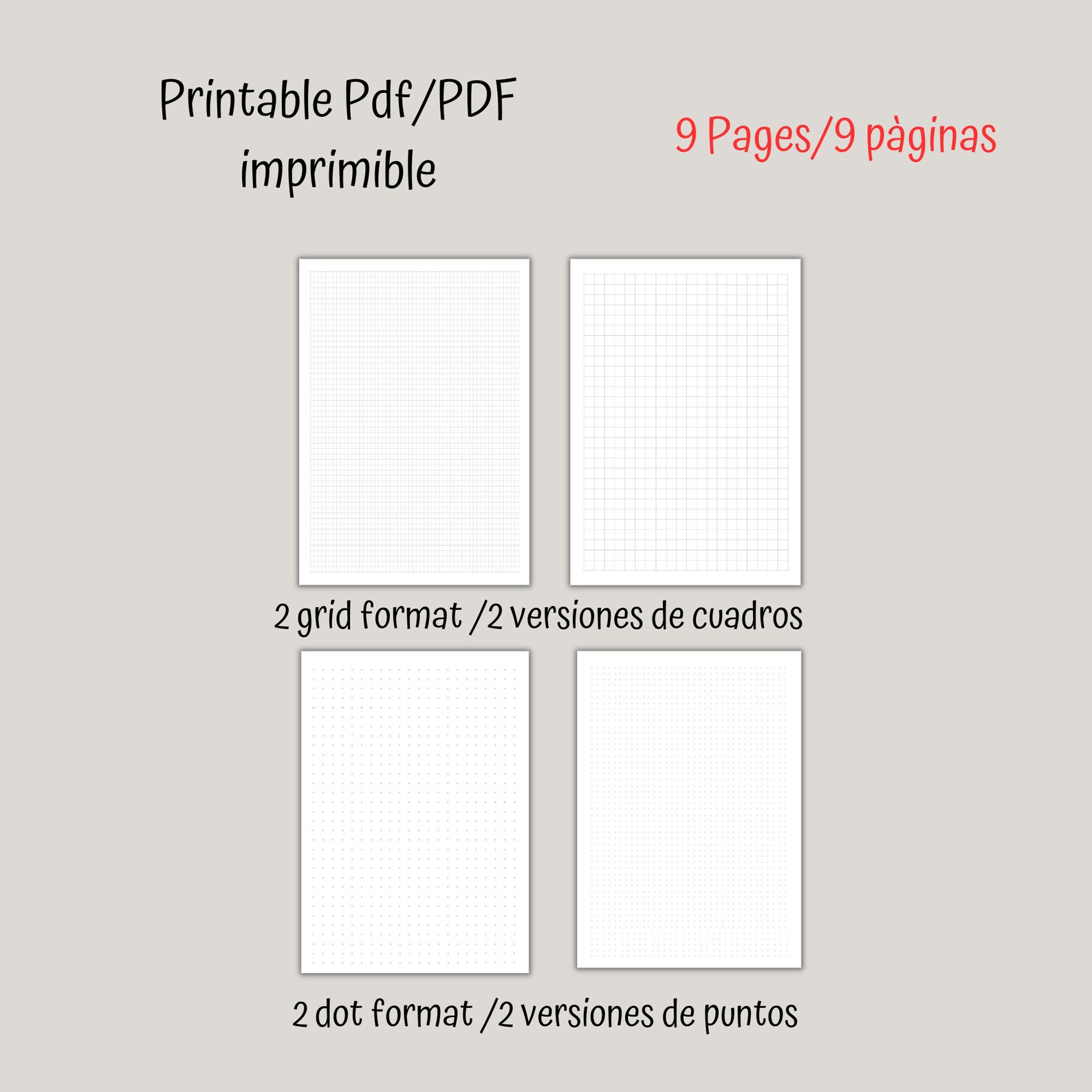 Notebook Paper, Dotted Paper, Lined Paper, Dot Grid Paper, Graph Grid ...