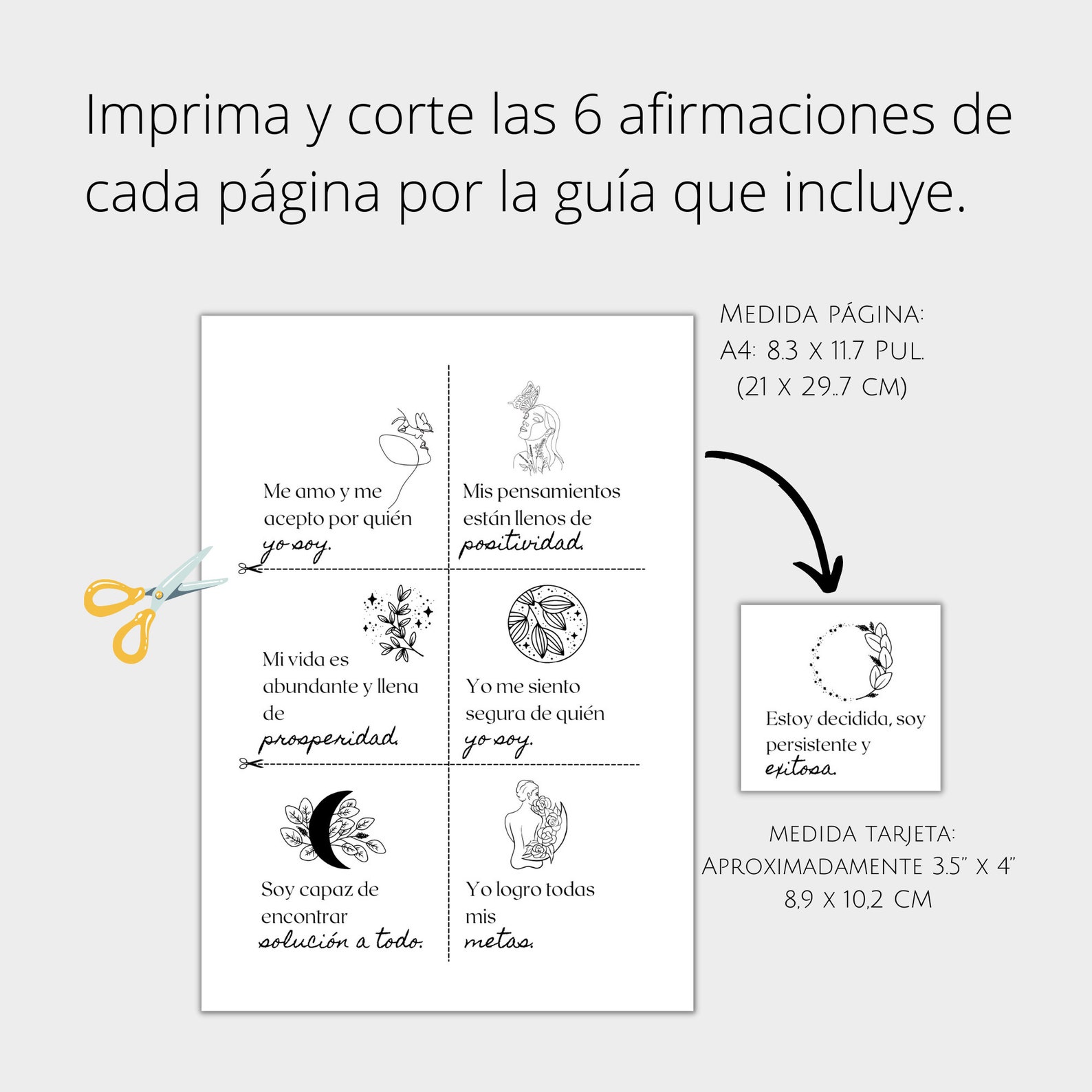 Spanish Positive Affirmations, Tarjetas de Positividad, Ley de ...