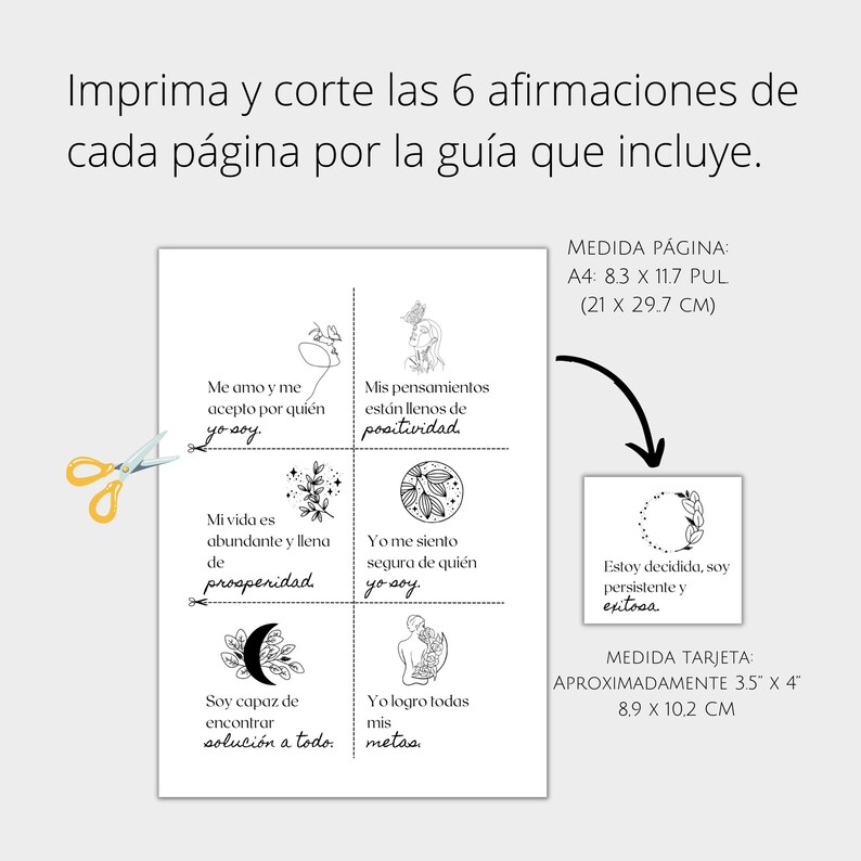 Spanish Positive Affirmations, Tarjetas de Positividad, Ley de ...