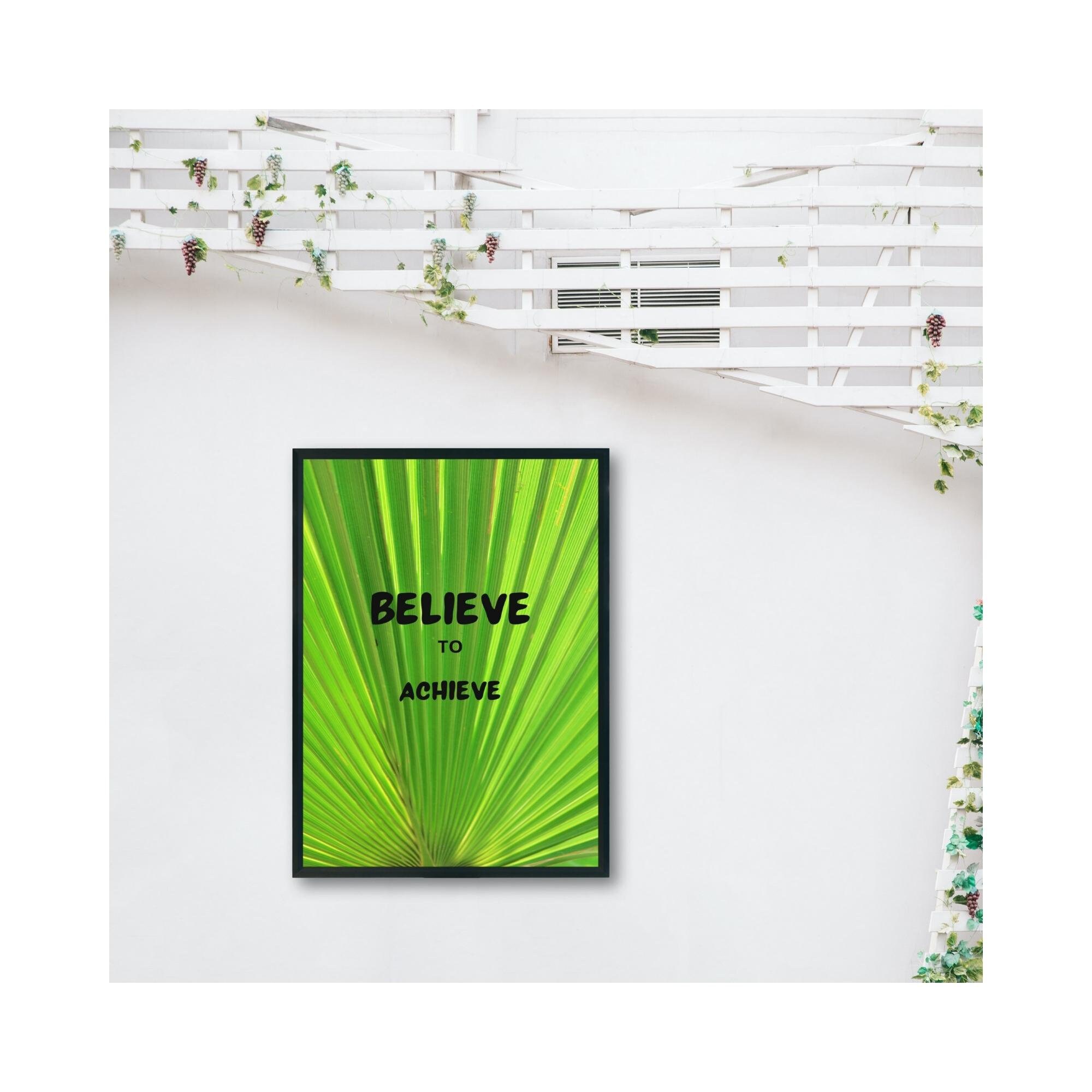 Digital Wall Art Minimal Modern Style Insperational Quote Believe to ...