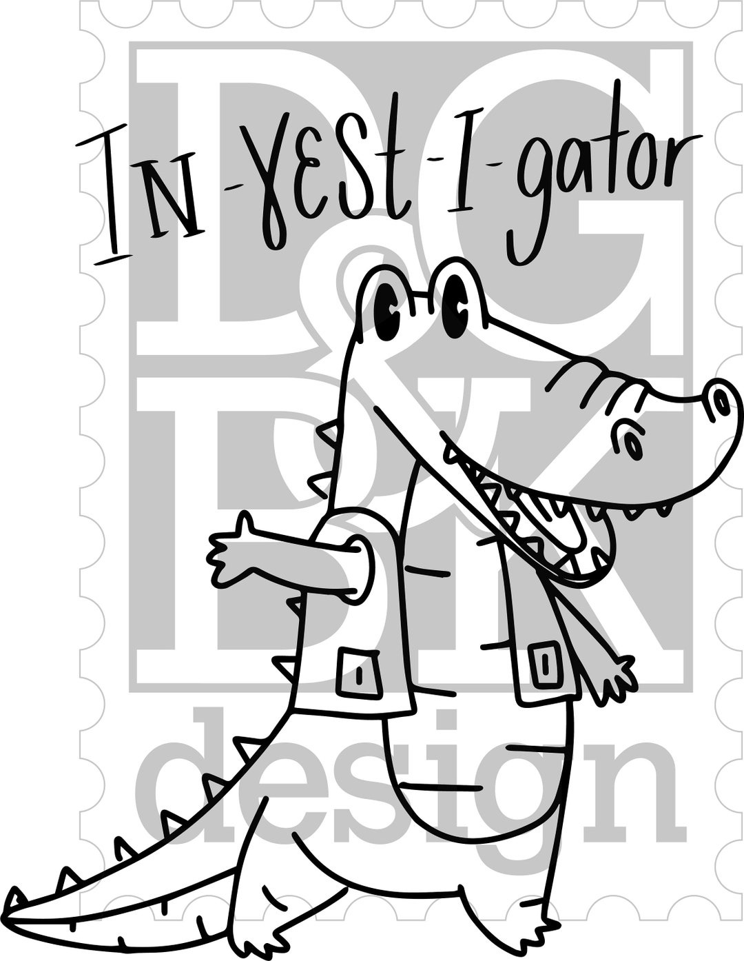 Investigator| Crocodile Alligator Vest Joke Funny Pun | Digital Files ...