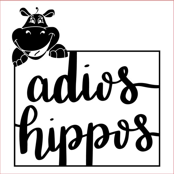 Adios Hippos Animal Goodbye Funny Pun Digital Files - Etsy