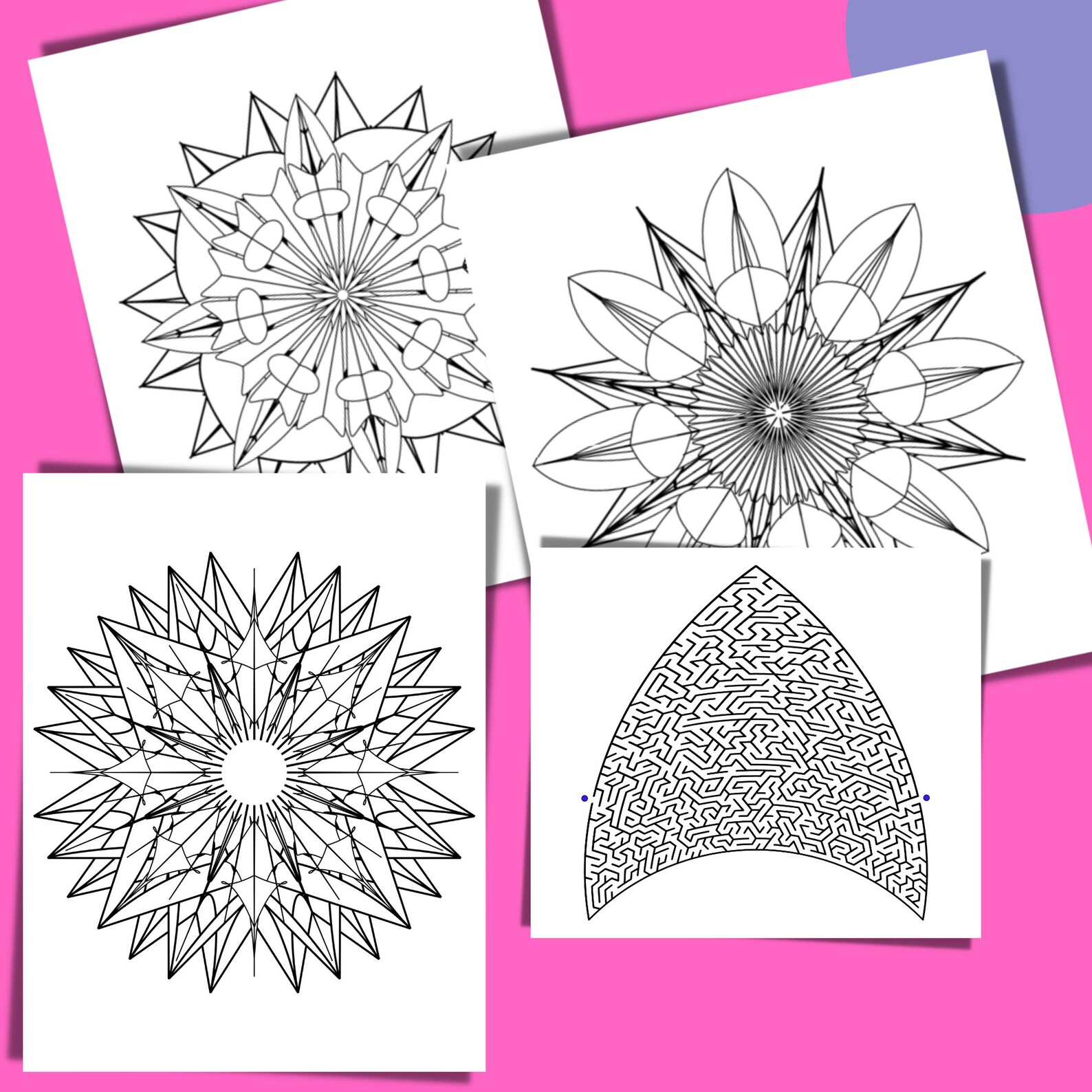 Activity Book Printable Mazes Printable Mandalas Coloring - Etsy