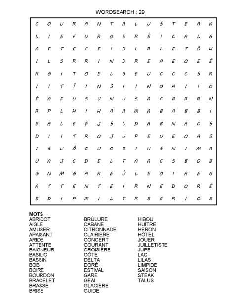 100 French Word Search Puzzles - Summer Theme | Printable PDF for ...