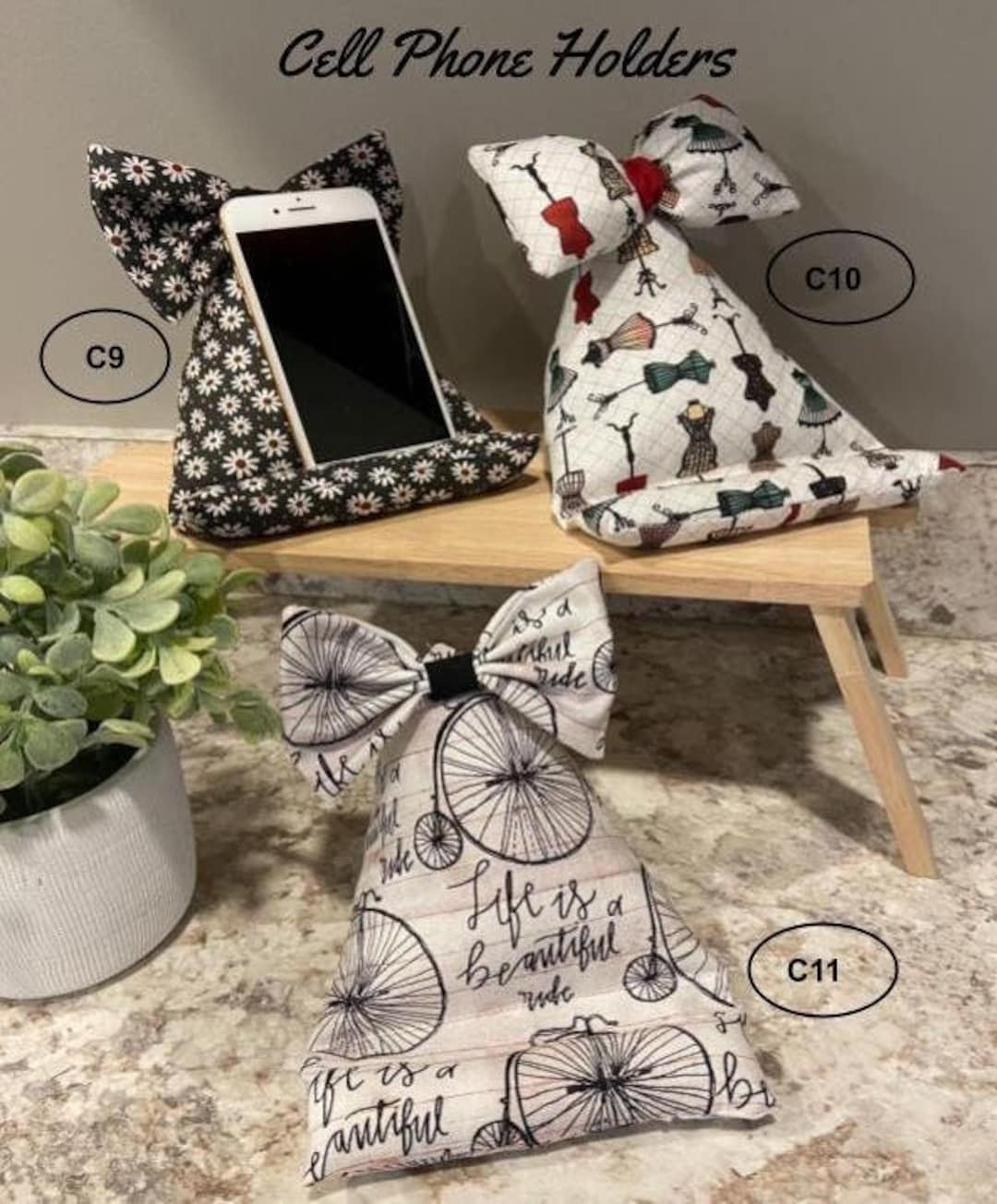 Fabric Cell Phone Holder, Tablet Stand, Eyeglass Holder Mother's Day ...