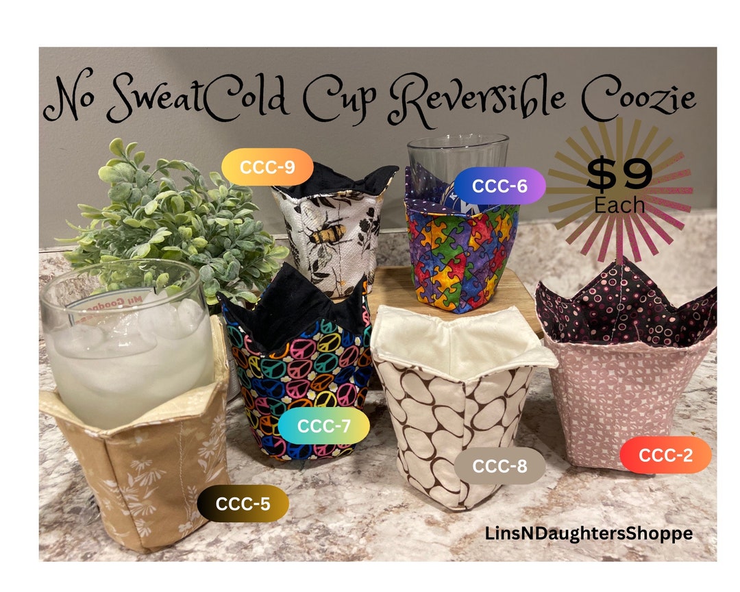 Reversible No Sweat Cold Cup Cozy Gift Christmas Holiday - Etsy
