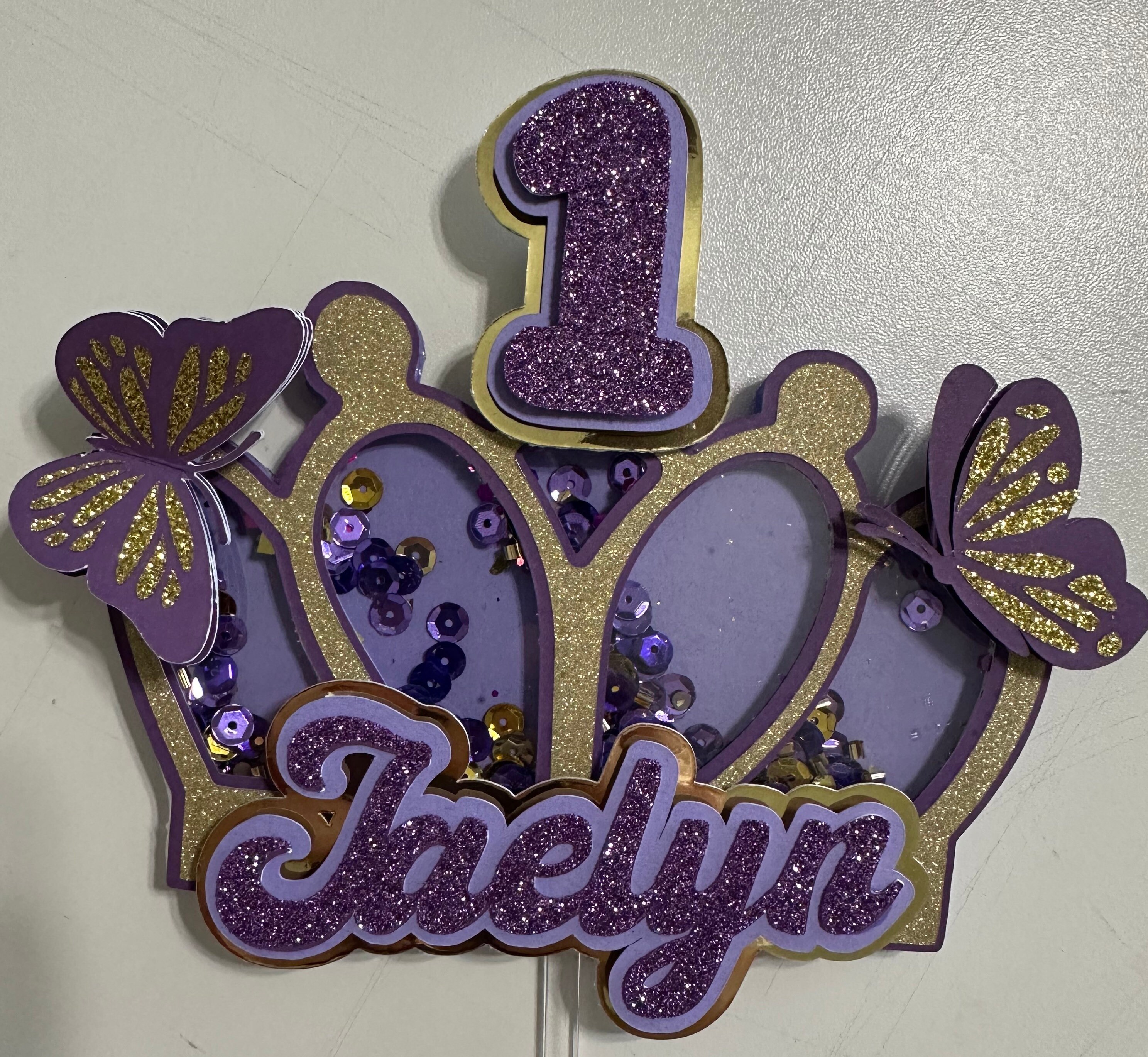 Princess Crown Cake Topper. Shaker Cake Topper. Cake Decoration. Little ...