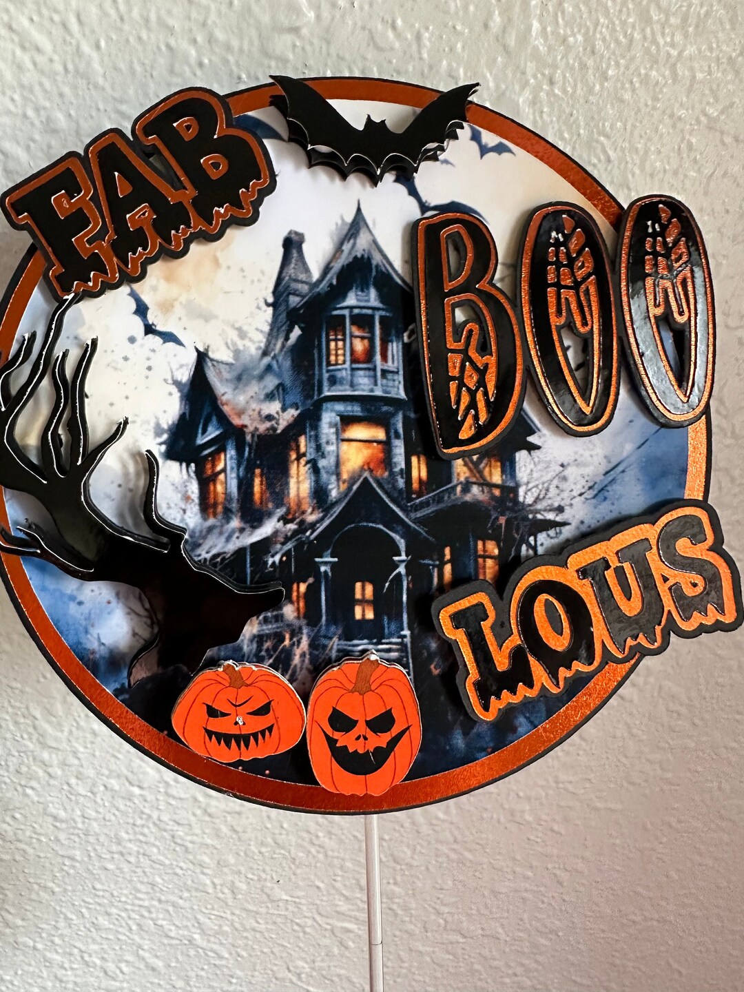 Handmade Halloween Cake Topper: Fabboolous Cardstock Decoration - Etsy