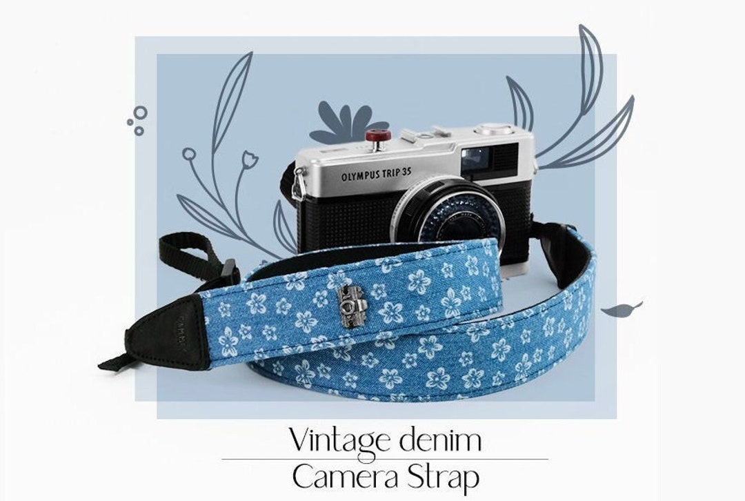 Floral Denim Camera Strap – Women's Jean Shoulder Sling - Etsy