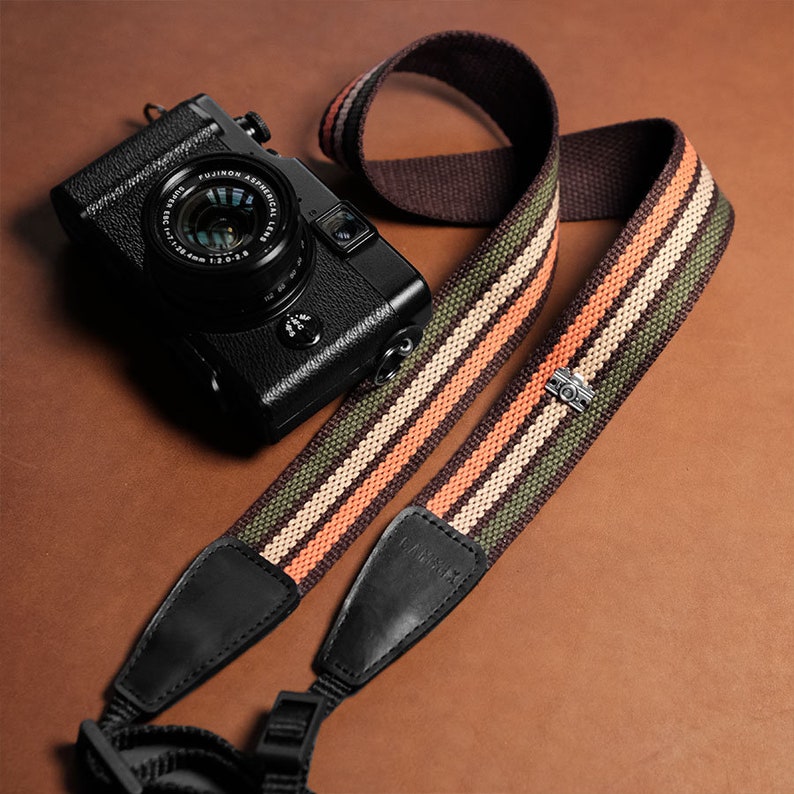 Camera Straps Stripe Pattern Cute Photographer Gift for Man for Woman Crossbody Strap Camera ...