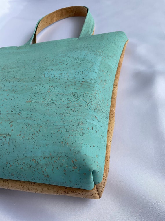 Cork Tote Bag Vegan Leather Tote Bag Cork Shoulder Tote - Etsy