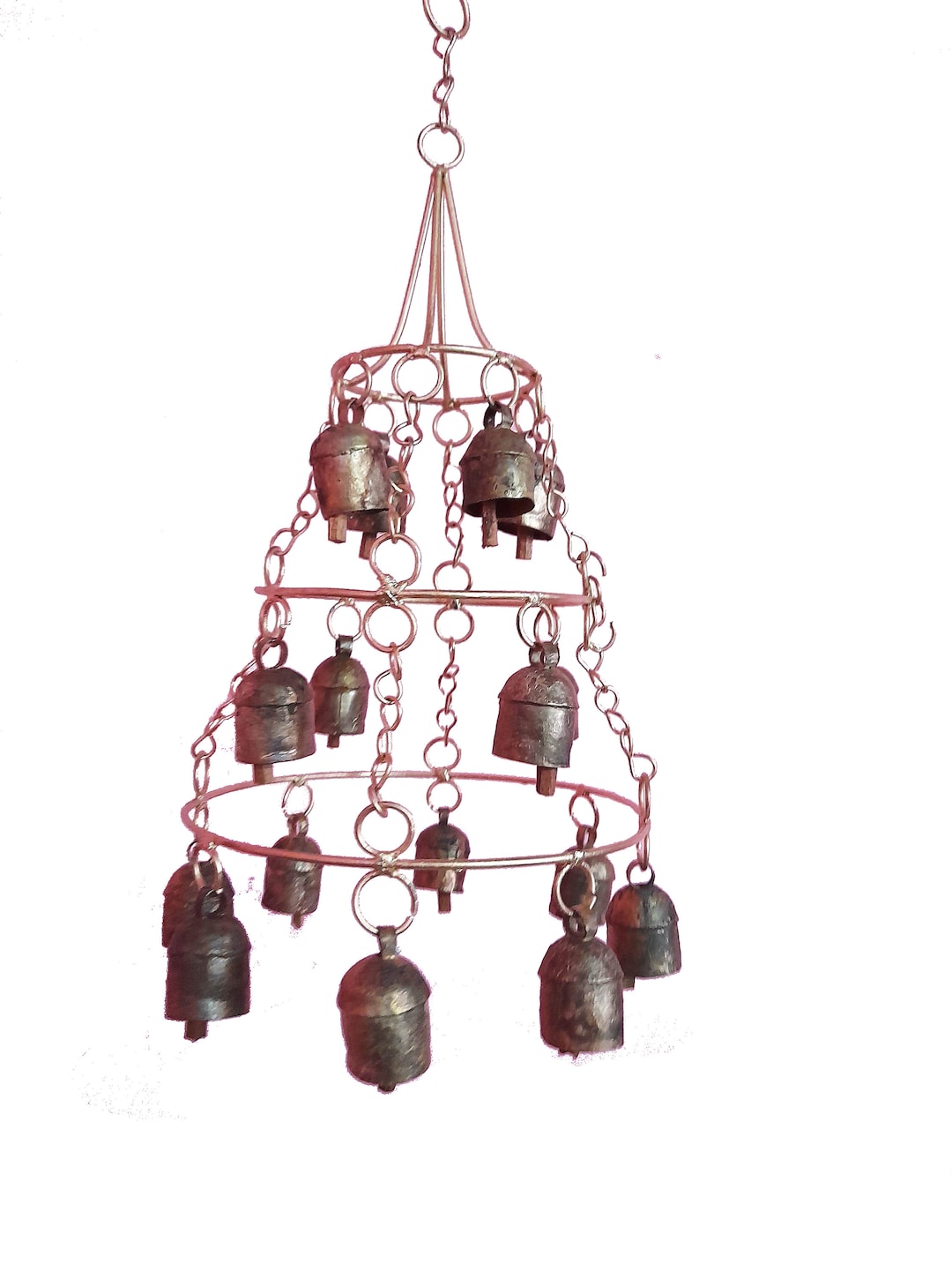 Handmade Bell Chime for Home Decor Elegant Iron Frame With Golden ...