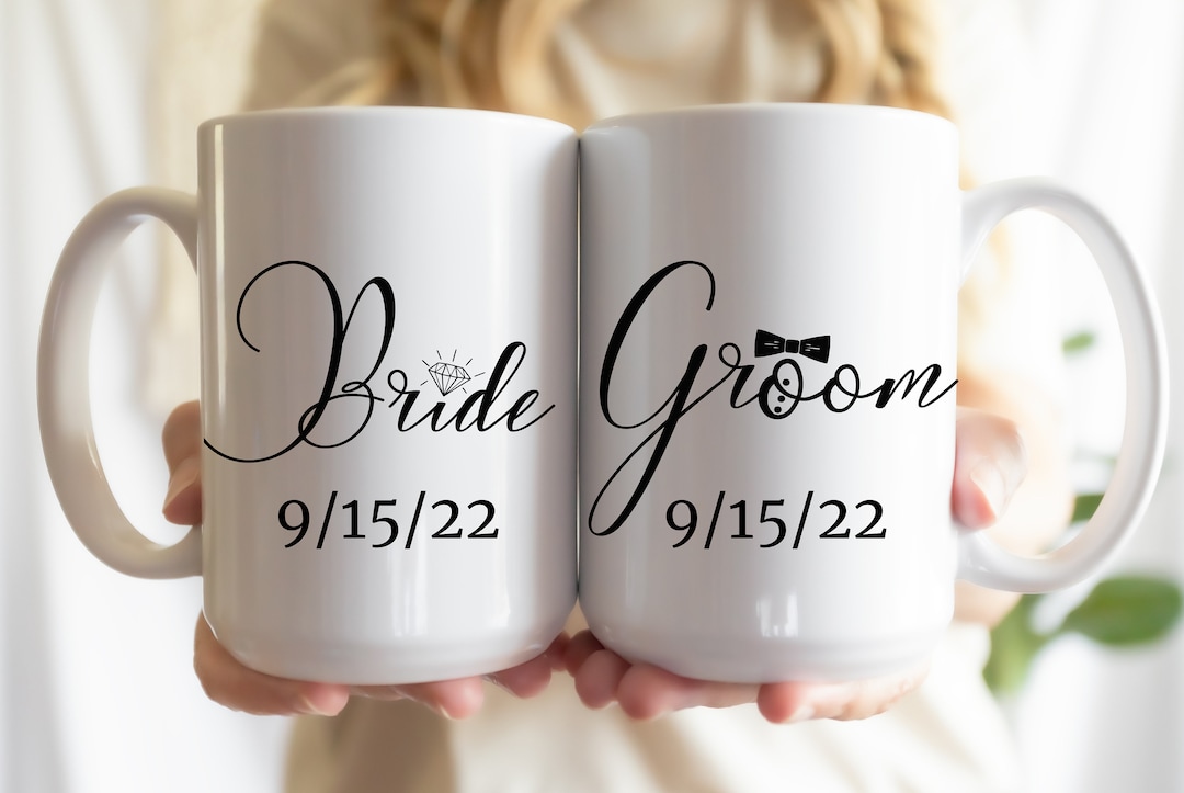 Customizable Bride and Groom Wedding Gift, Personalized Matching ...