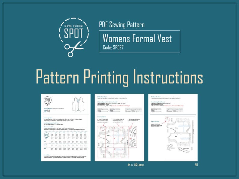 Linen Vest Sewing Pattern, Women's Button Front Waistcoat (PDF Download ...
