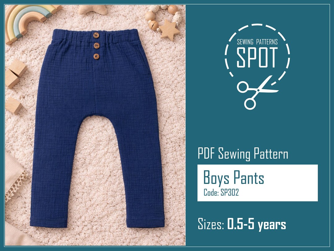Baby and Kids Pants Sewing Pattern PDF, Grow With Me Pants Pattern ...