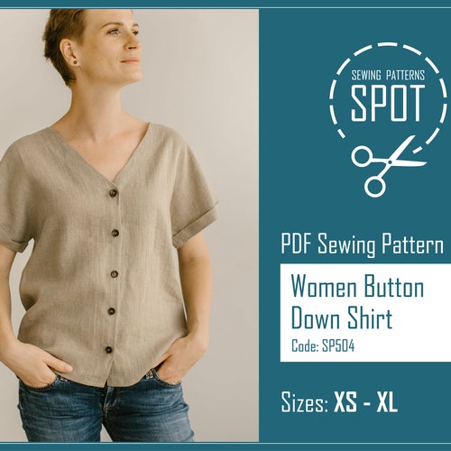 Women Linen Shirt Sewing Pattern PDF XS-L Instant Download - Etsy Australia