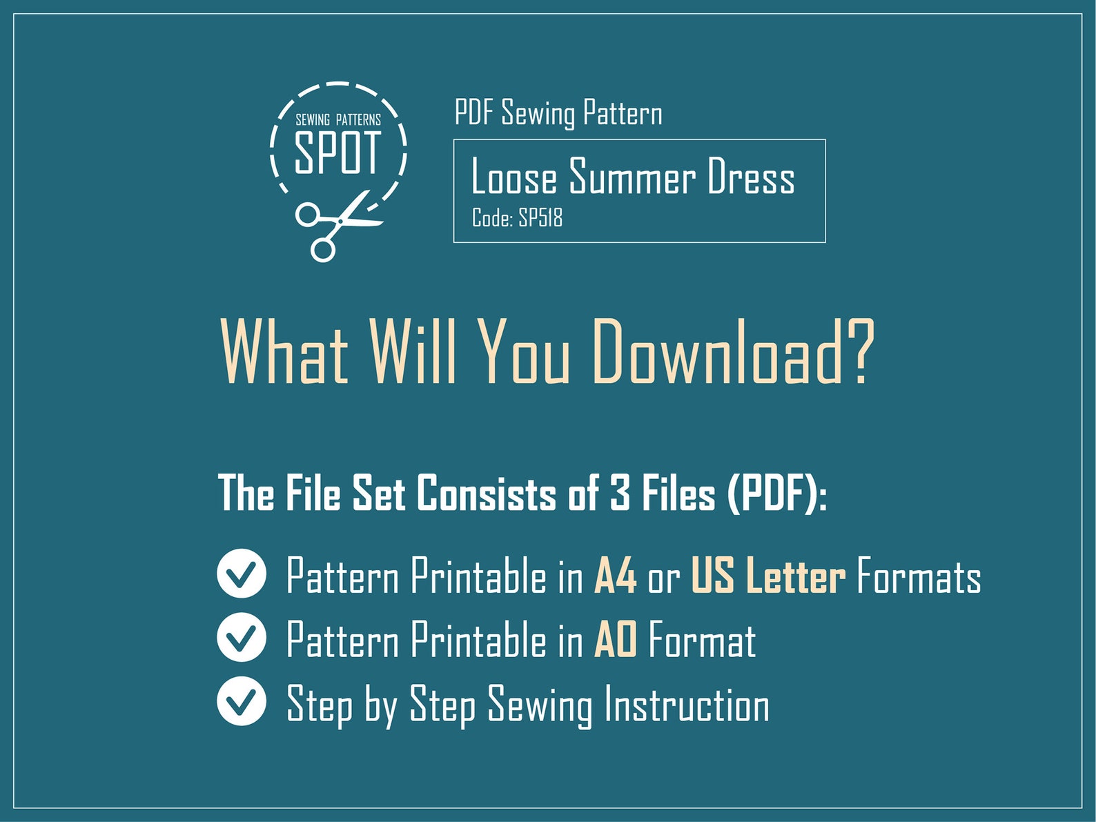 Womens Plus Size Linen Dress With Pockets, PDF Sewing Pattern, XS-3XL ...