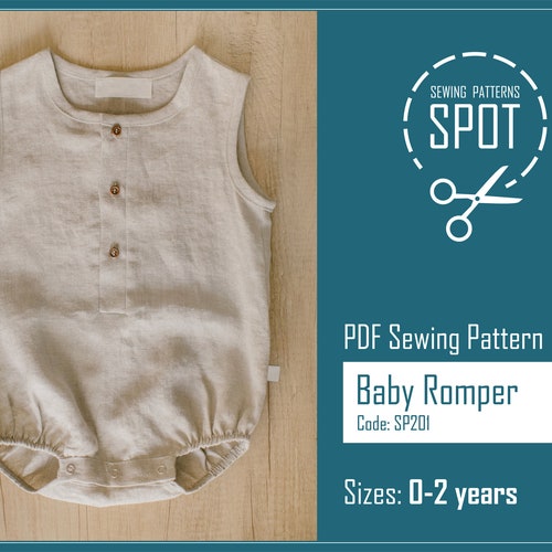 Baby Romper PDF Sewing Pattern Instant Download Collarless - Etsy