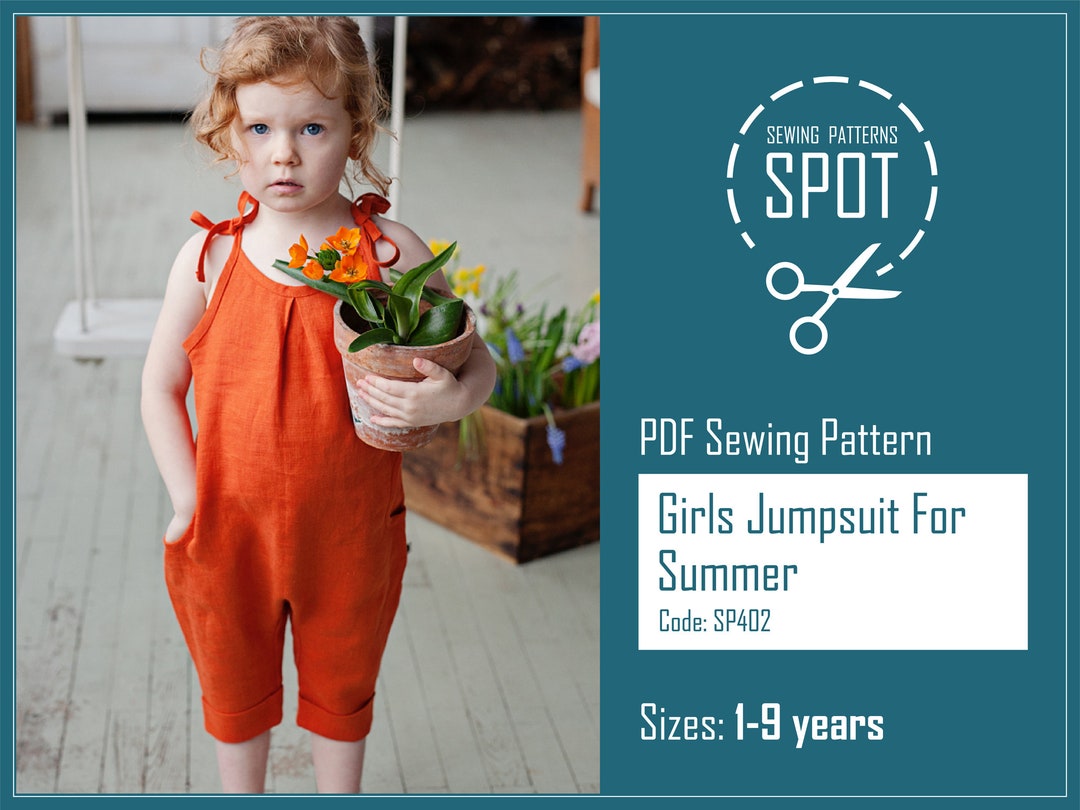 Baby Girl Romper Sewing Pattern, 1-9 Years, Instant Download PDF ...
