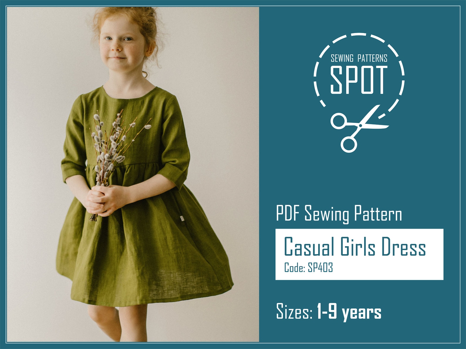 Girl Linen Dress Sewing Pattern PDF 1-9 Years Instant - Etsy