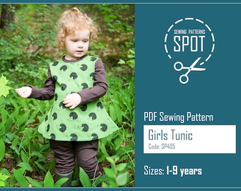 Girl Linen Dress Sewing Pattern PDF, 1-9 Years, Instant Download, Short ...