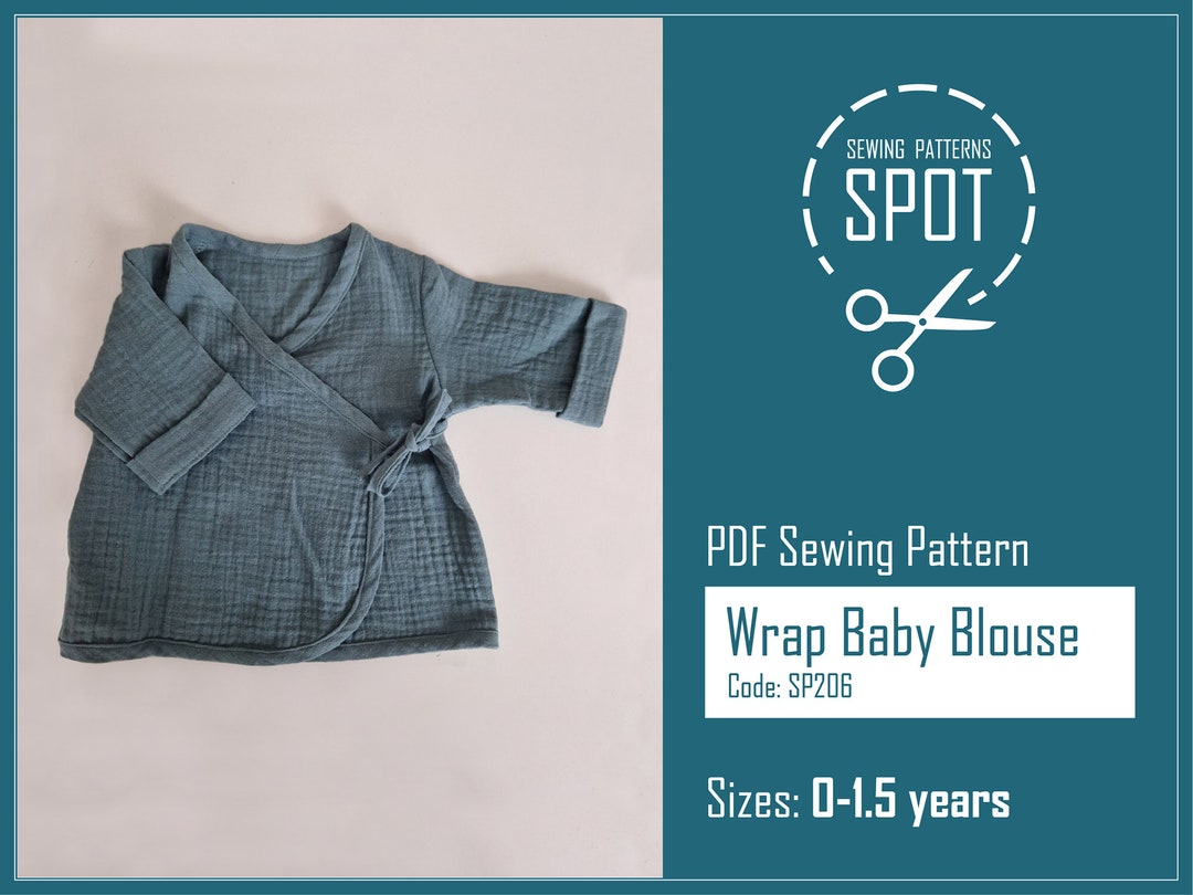 Wrap Baby Blouse Sewing Pattern PDF, 0-1.5 Years, Instant Digital ...