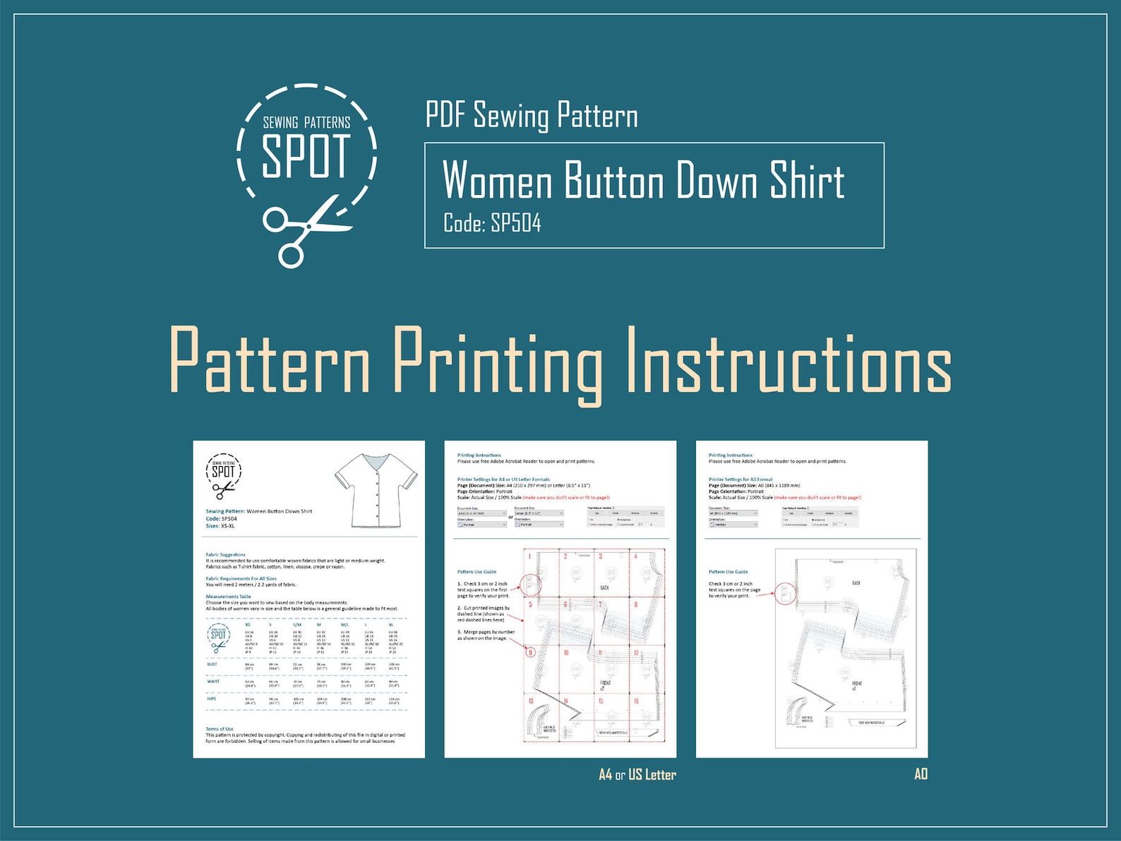Women's Button-up Linen Shirt Sewing Pattern XS-XL (PDF Pattern) - Etsy