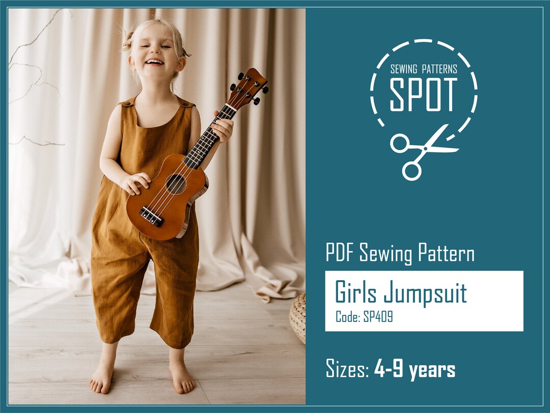 Baby Girl Romper Sewing Pattern, 4-9 Years, Instant Download PDF ...