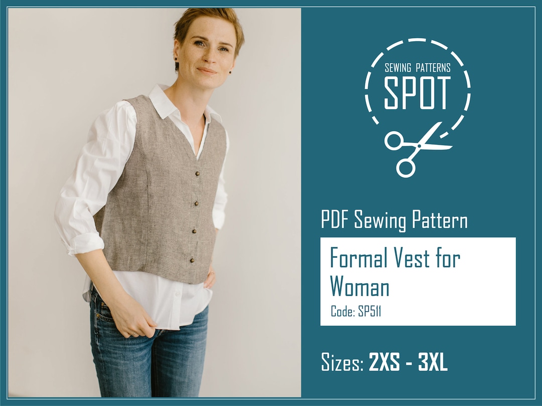 Sleeveless Vest for Women Sewing Pattern, 2XS-3XL, Instand Download, Sewing Patterns for Women ...