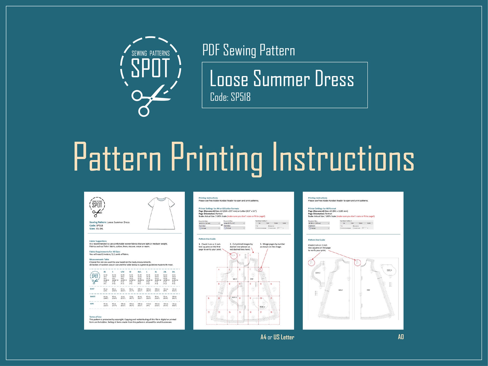 Womens Plus Size Linen Dress With Pockets, PDF Sewing Pattern, XS-3XL ...