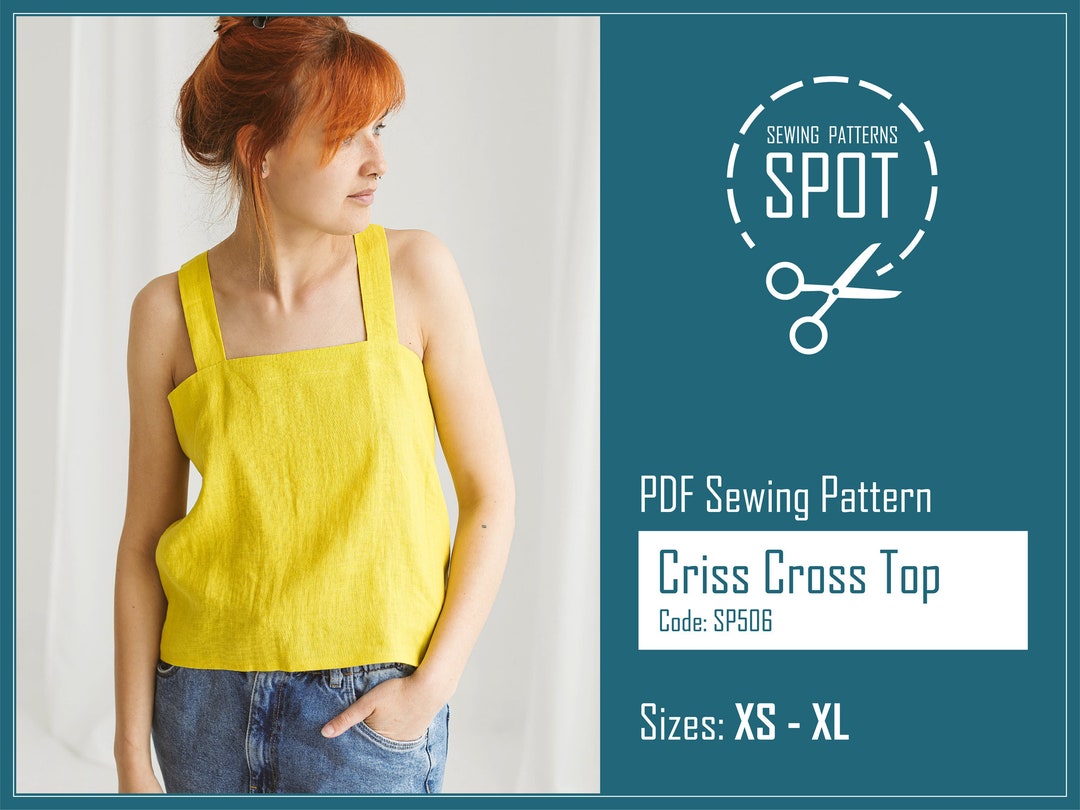 Linen Crop Top MATILDA Sewing Pattern, XS-XL, Instand Download, Sewing ...