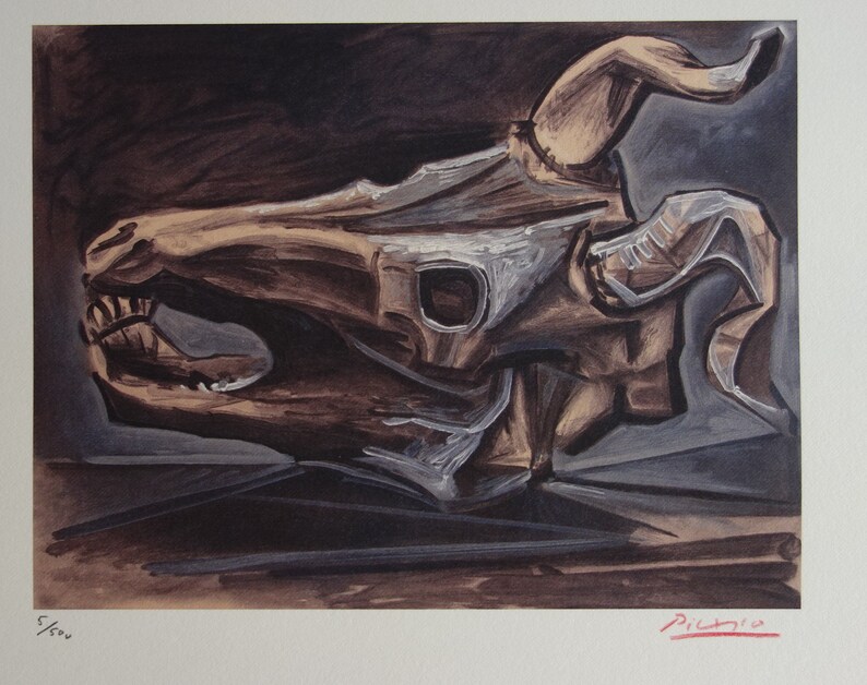 Rare Fine Cubist Print - Bull, Pablo Picasso, Hand Signed & Stamped - Etsy