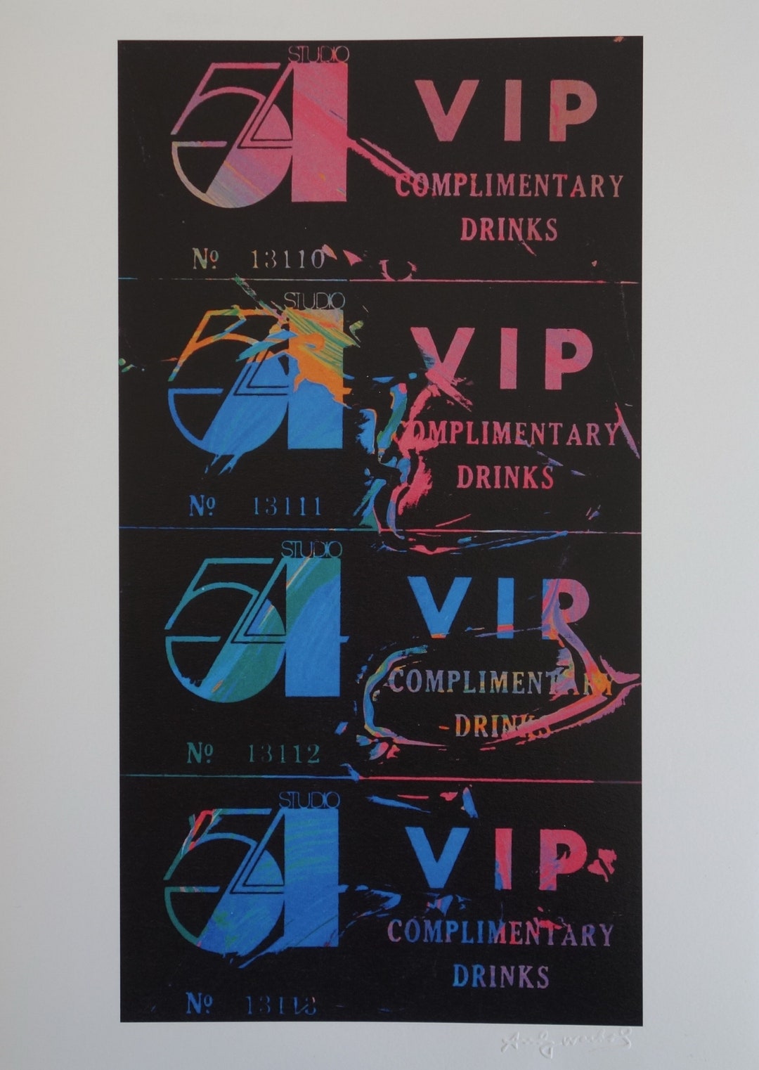 Fine Pop Art Limited Edition Print Studio 54 VIP Tickets, Andy Warhol ...