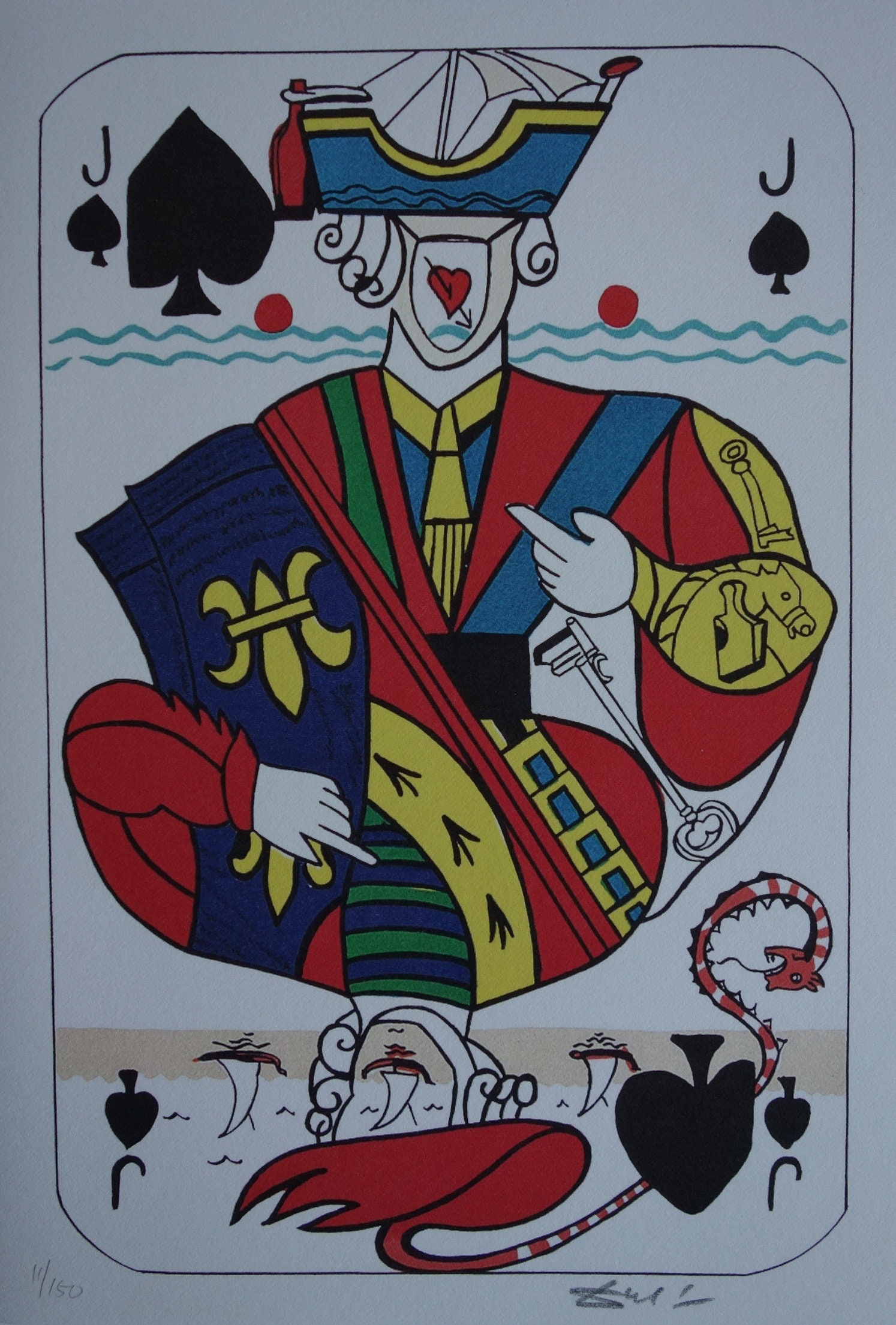 Fine Surrealist Limited Edition Print, Surreal Playing Cards Jack Clubs ...