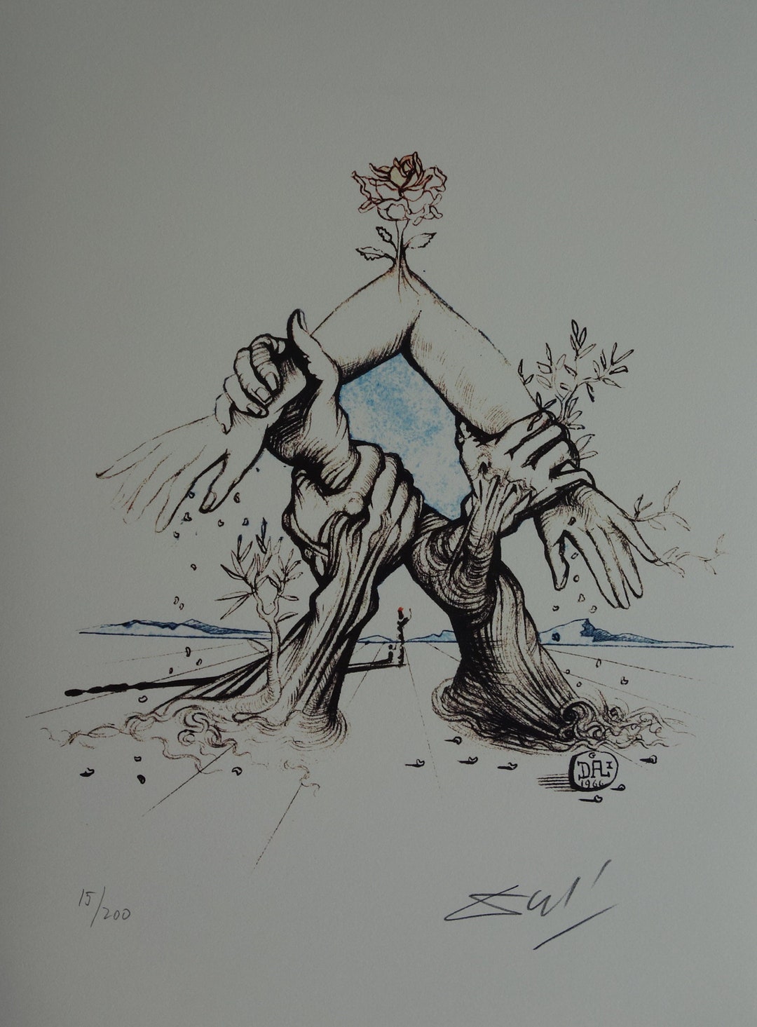 Fine Surrealist Limited Edition Print, Hands, Salvador Dali, Signed ...