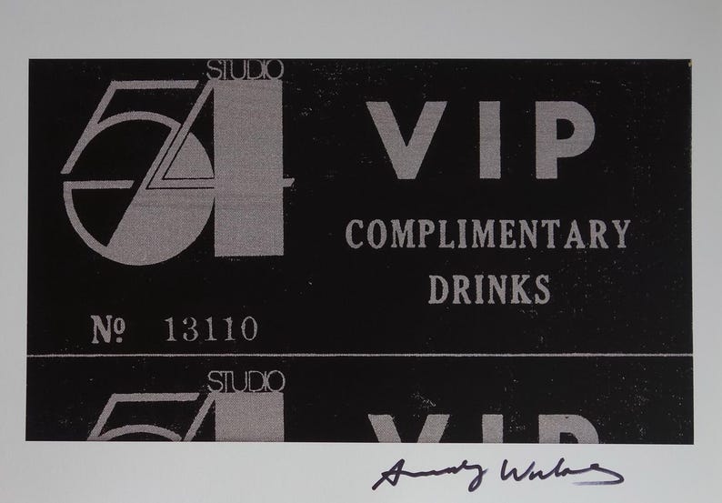 Fine Pop Art Limited Edition Print - Studio 54 VIP Tickets, Andy Warhol ...