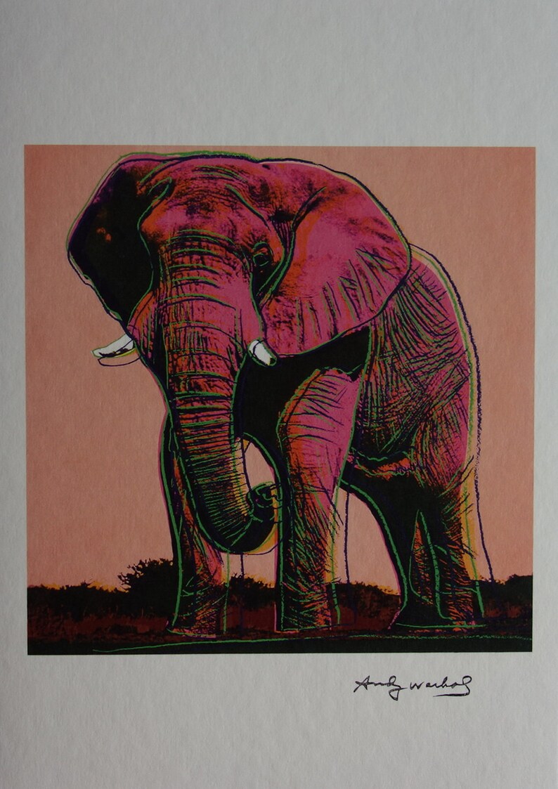 Fine Pop Art Limited Edition Print Animal Series Elephant, Andy Warhol ...
