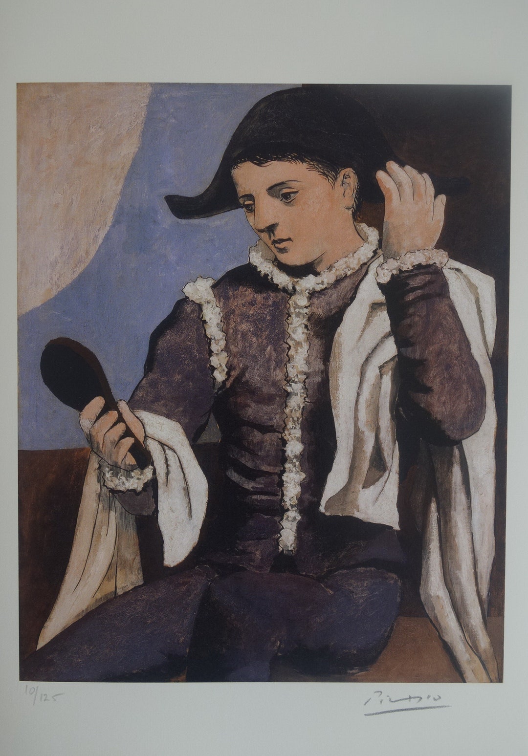 Fine Cubist Limited Edition Print - Blue Period Portrait of a Harlequin ...