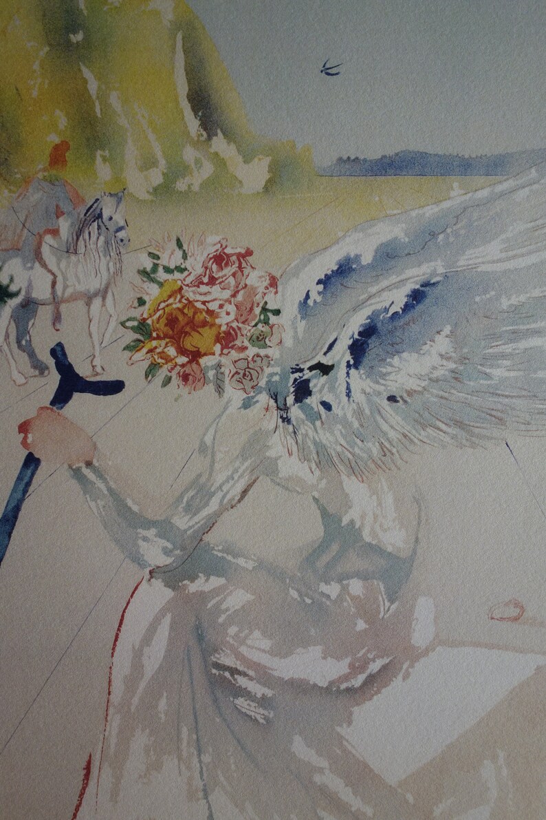 Fine Surrealist Limited Edition Print Angel Salvador Dali - Etsy