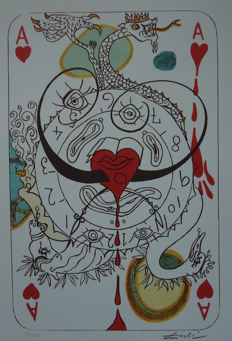 Fine Surrealist Limited Edition Print, Surreal Playing Cards Ace ...