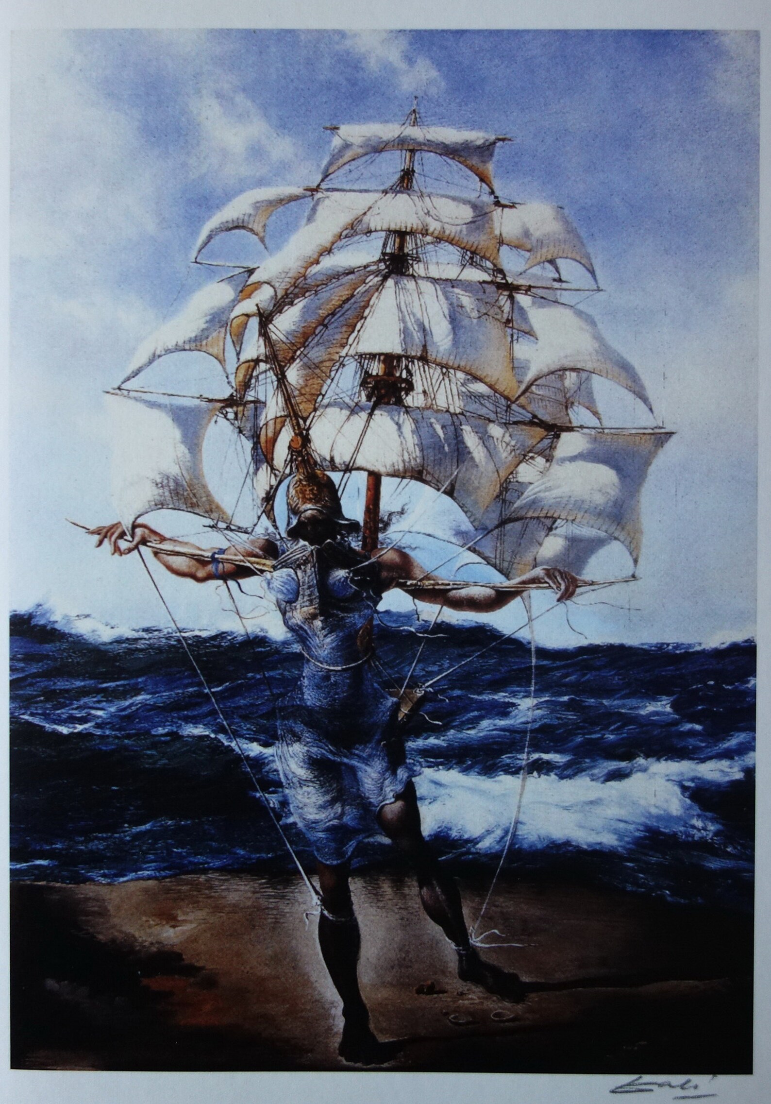 Fine Surrealist Edition Print Man With Ship Salvador Dali - Etsy