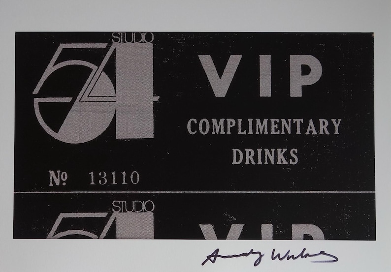 Fine Pop Art Limited Edition Print - Studio 54 VIP Tickets, Andy Warhol ...