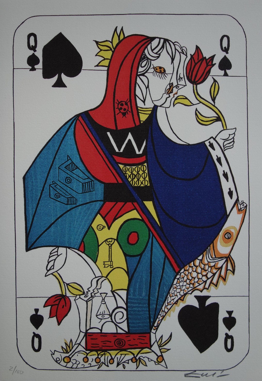 Fine Surrealist Limited Edition Print, Surreal Playing Cards - Queen ...