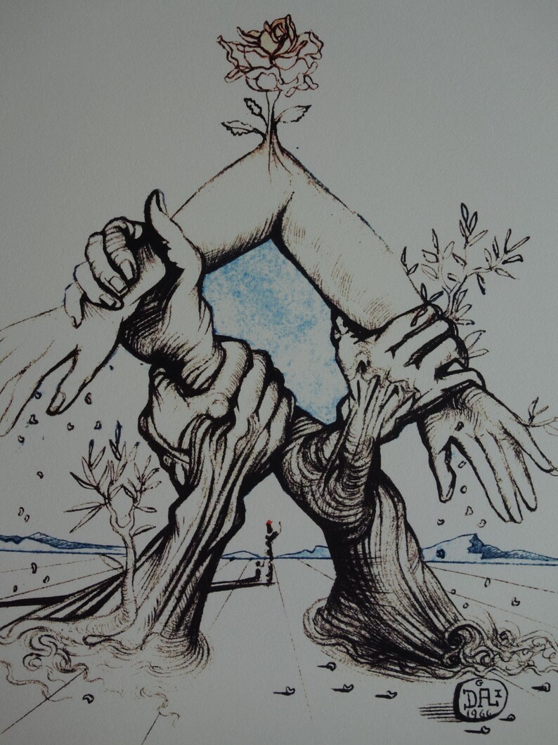 Fine Surrealist Limited Edition Print, Hands, Salvador Dali, Signed ...