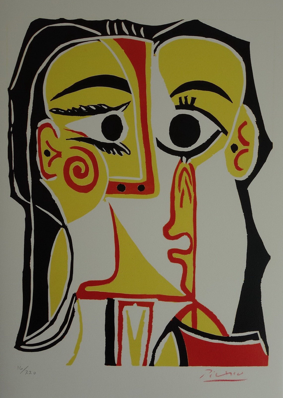 Fine Cubist Limited Edition Print - Buste De Femme, Pablo Picasso, Hand ...