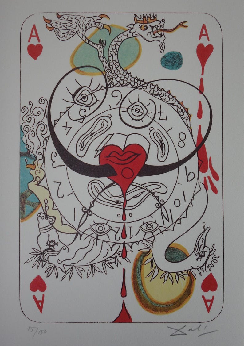 Fine Surrealist Limited Edition Print, Surreal Playing Cards - Ace ...